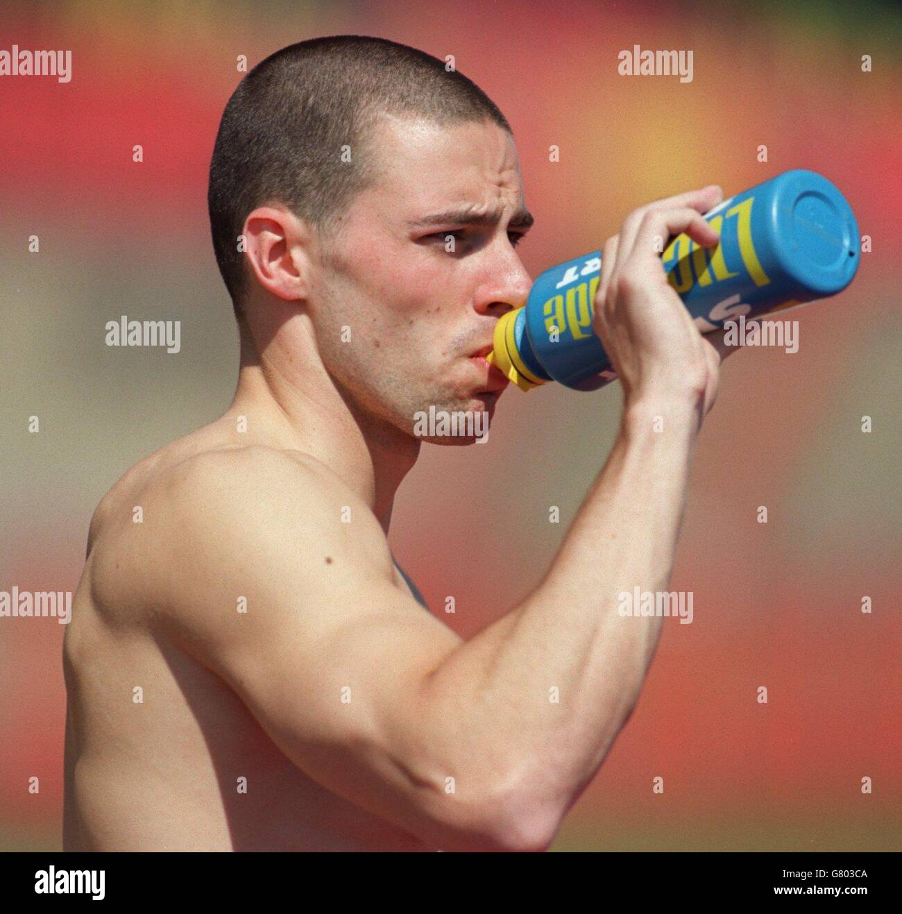 Athletics ... Ian Mackie and Jamie Baulch at Cardiff Athletics Stadium ...