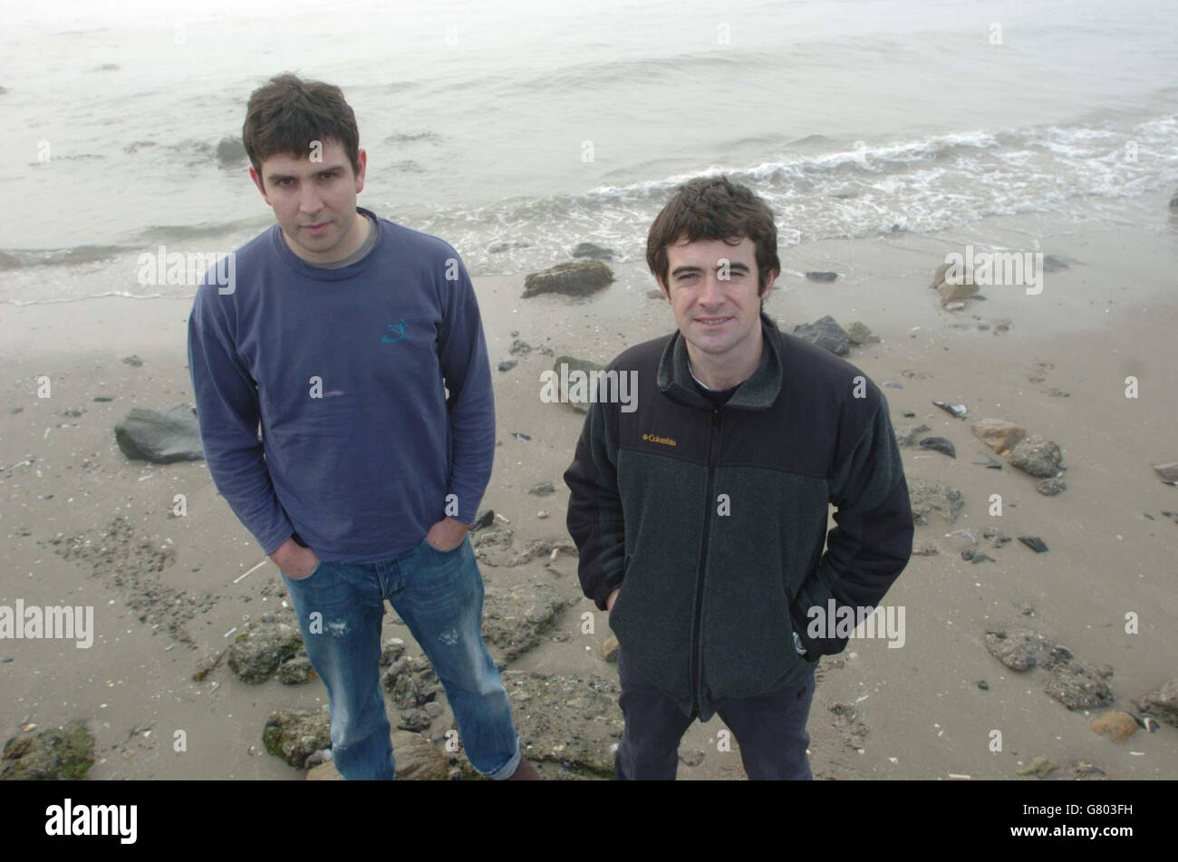 Gearoid Towey (L) and Ciaran Lewis at Poolbeg, Dublin port, The pair ...
