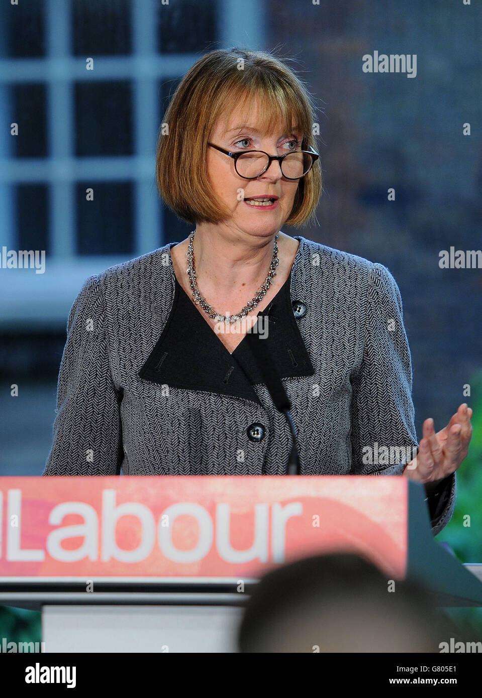 Deputy Labour leader Harriet Harman at Labour HQ in London, speaking ...