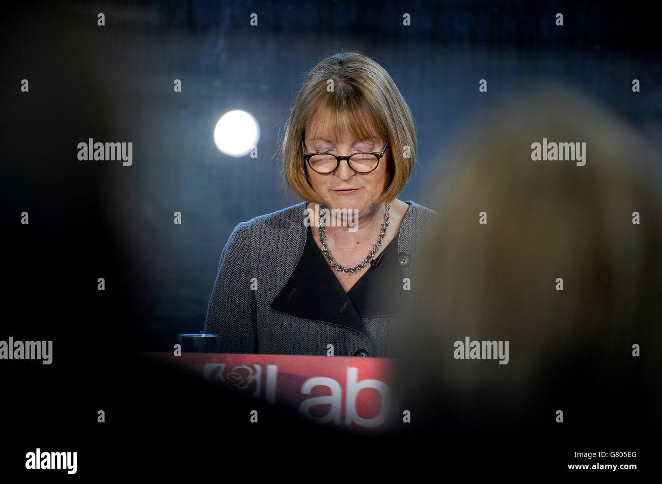 Deputy Labour leader Harriet Harman at Labour HQ in London, speaking ...