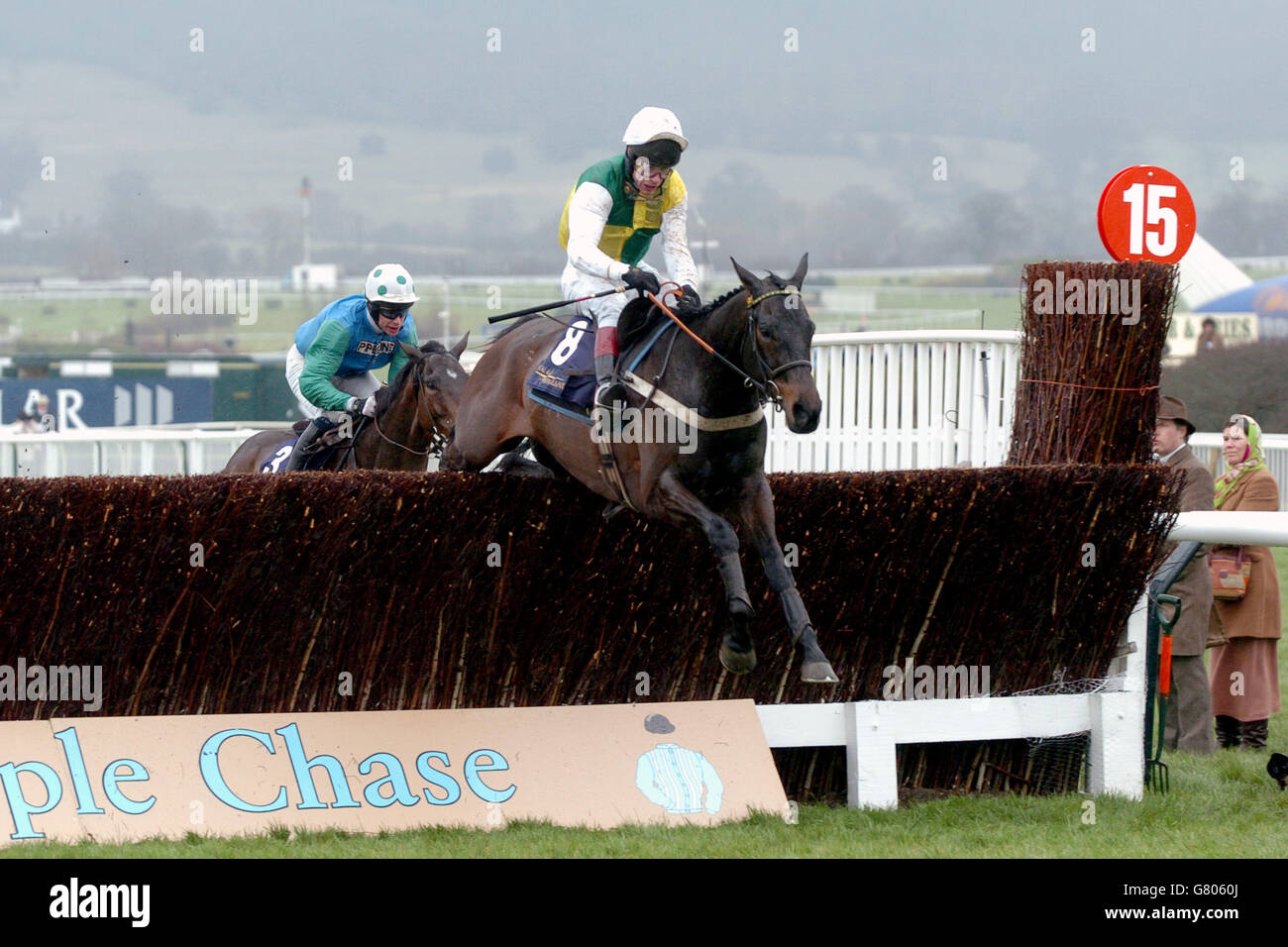 Trabolgan ridden by jockey Mick Fitzgerald leads The Royal ...