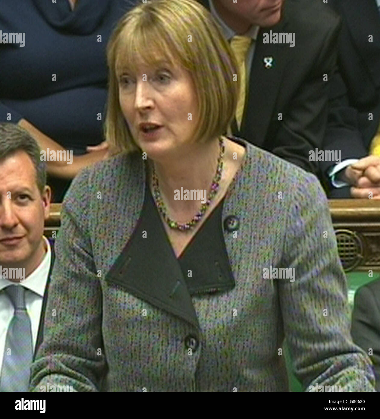 Acting Labour leader Harriet Harman speaks to newly elected MPs in the ...
