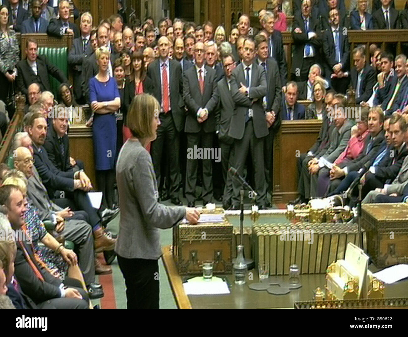 Acting Labour leader Harriet Harman speaks to newly elected MPs in the ...