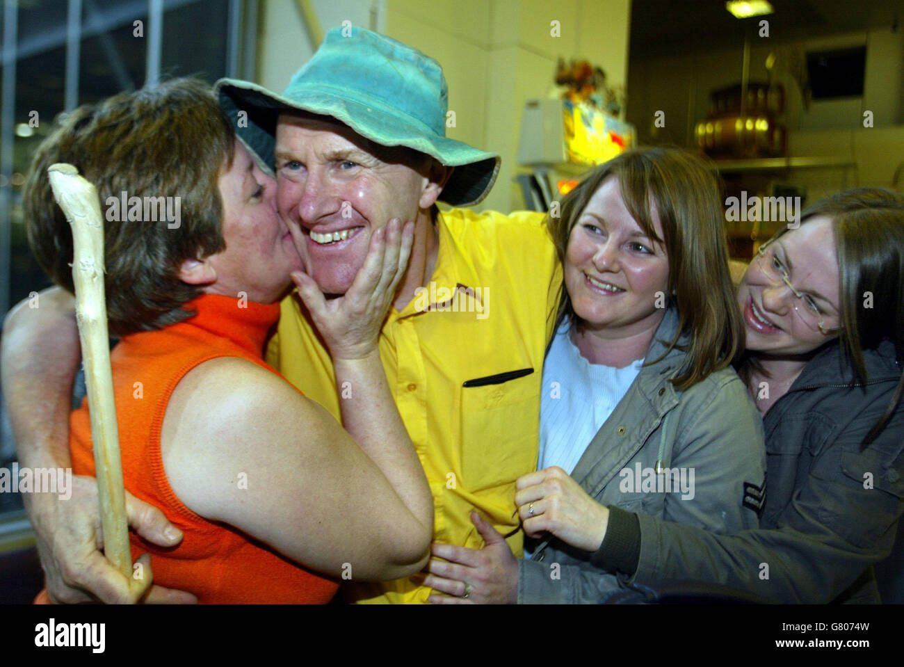 British Botanist, John Gillatt, is welcomed home by wife Noelene, and ...
