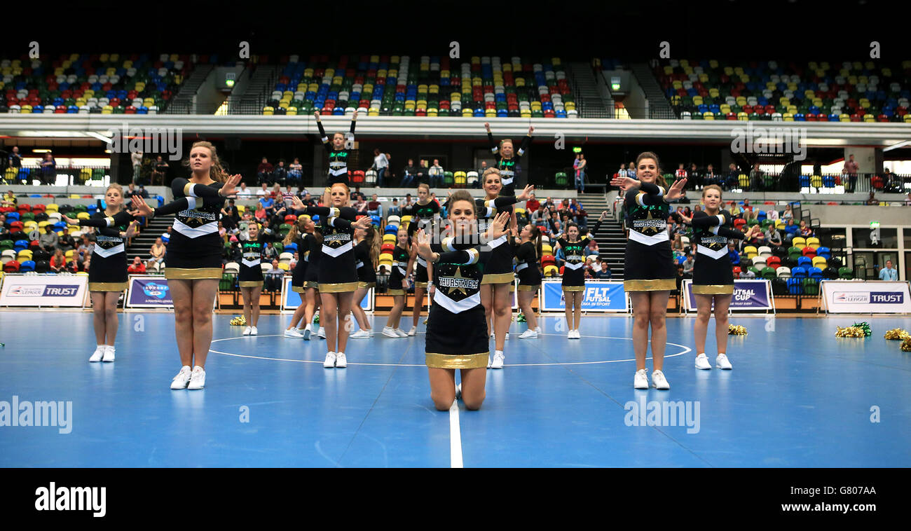 Thurstable cheerleaders entertain the crowds at the copper box arena hi ...