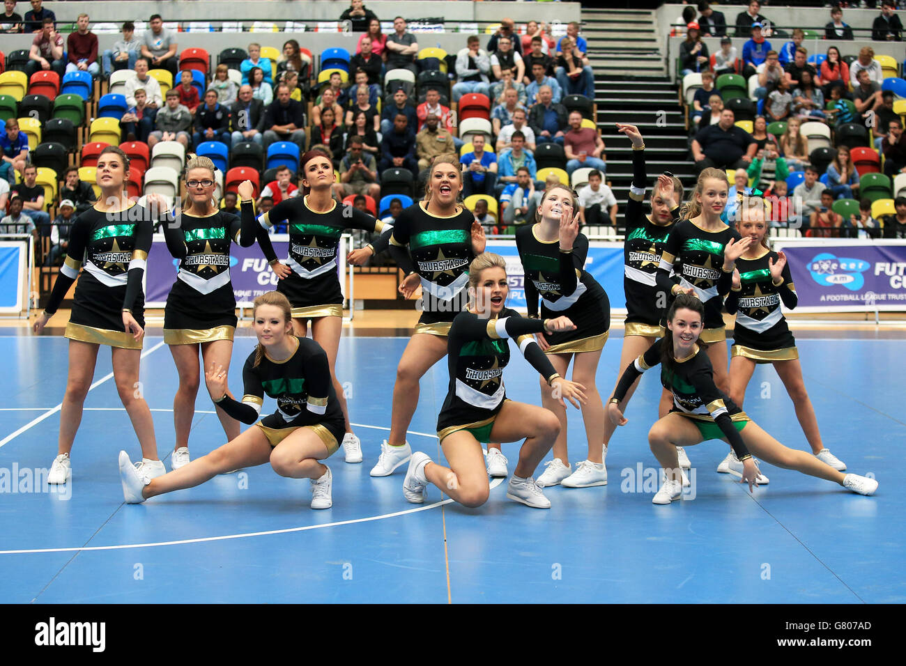 Thurstable cheerleaders entertain the crowds at the copper box arena hi ...
