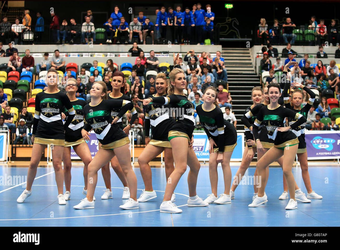 Thurstable cheerleaders entertain the crowds at the copper box arena hi ...