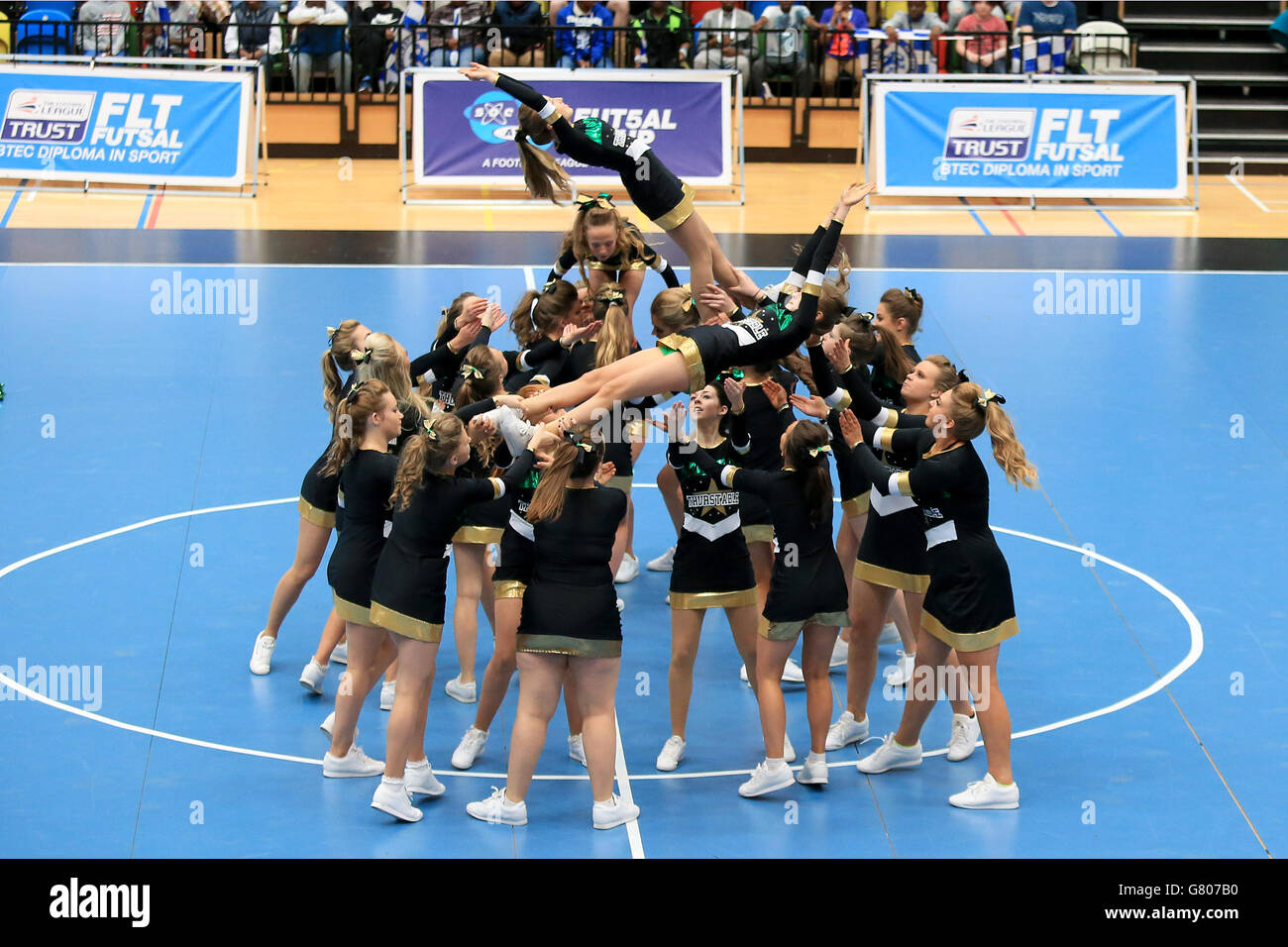 Thurstable cheerleaders entertain the crowds at the copper box arena hi ...