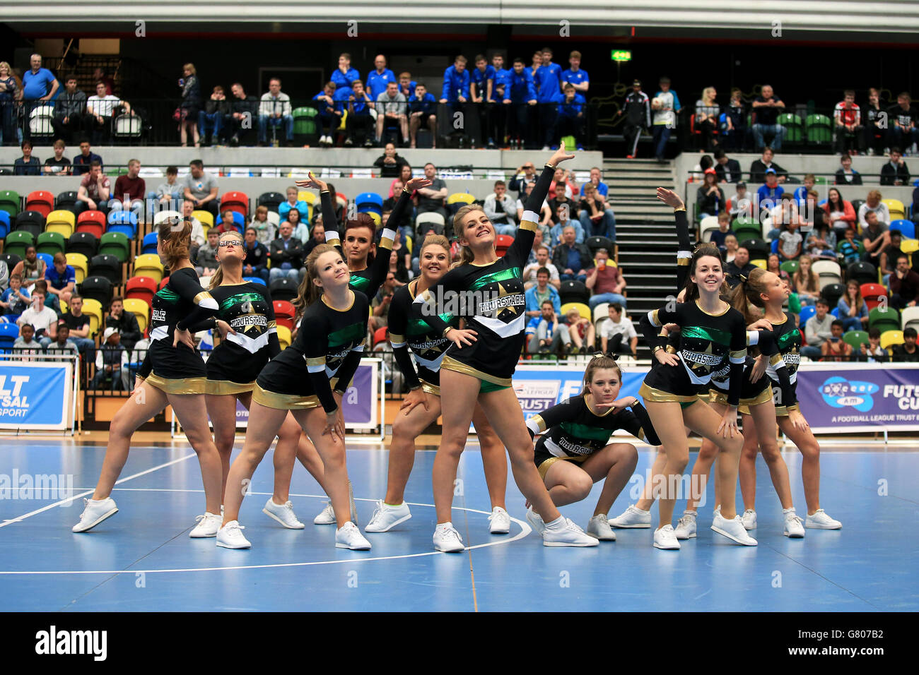 Thurstable cheerleaders entertain the crowds at the copper box arena hi ...