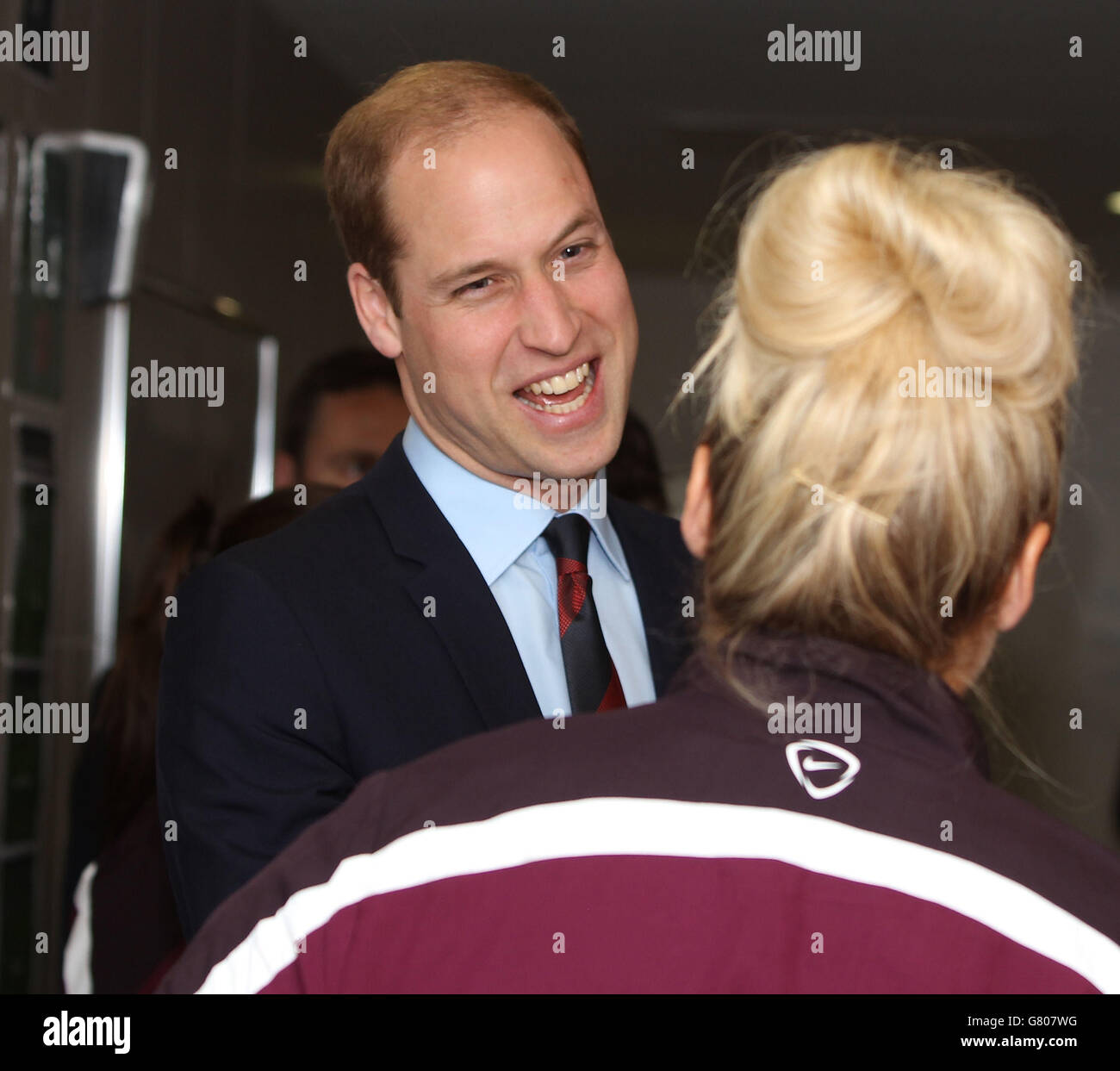 Prince William visit to FA National Football Centre Stock Photo - Alamy