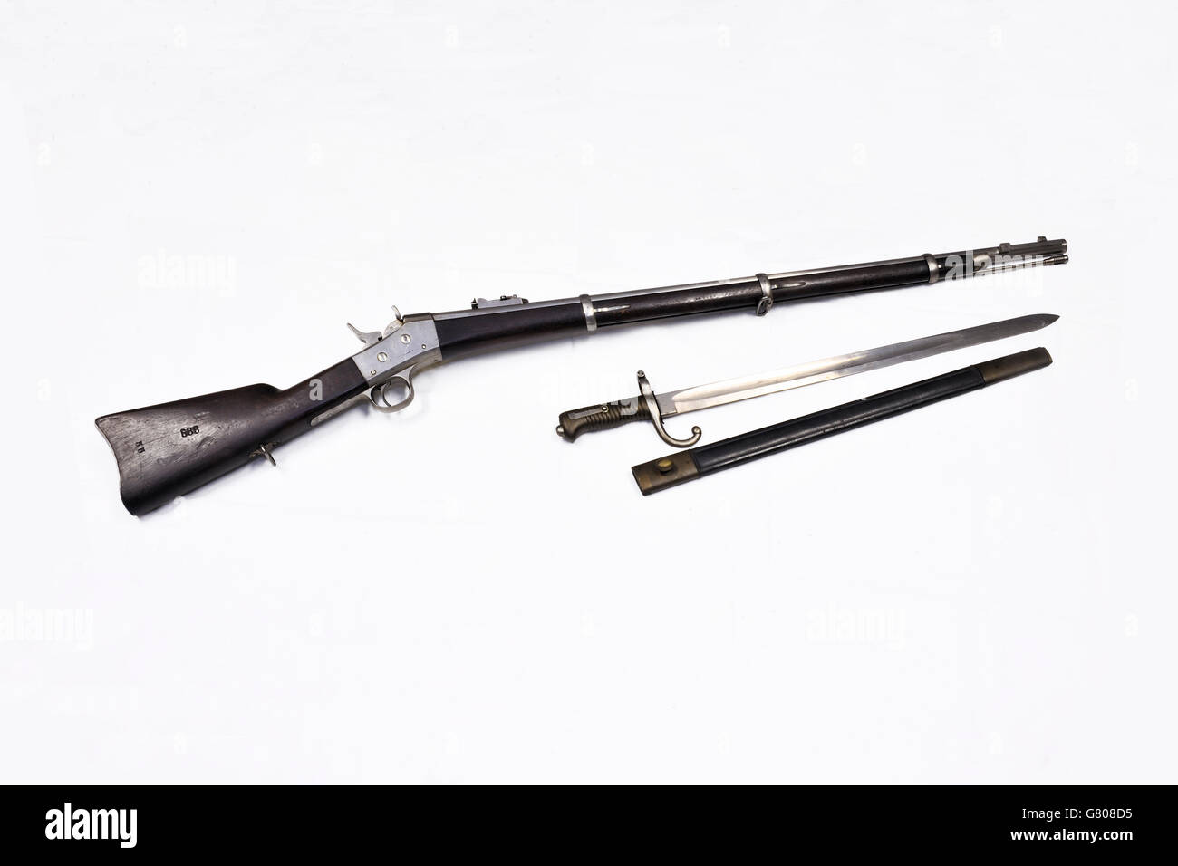 Civil War Rifle With Bayonet Drawing
