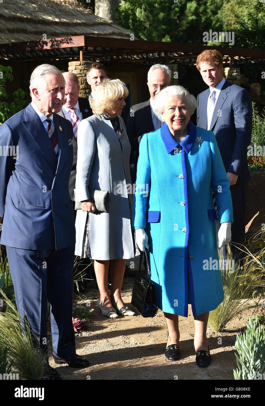 The Prince of Wales (left), The Duchess of Cornwall (second left ...