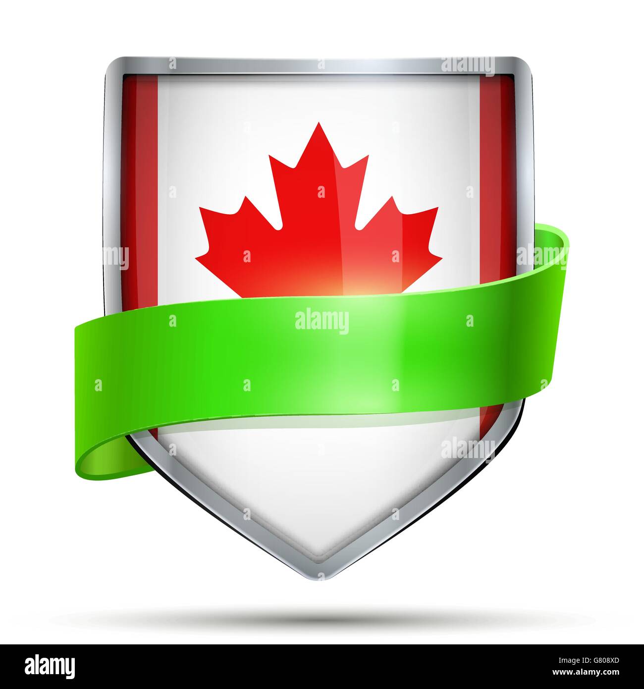 Shield with flag Canada and ribbon Stock Vector Image & Art - Alamy