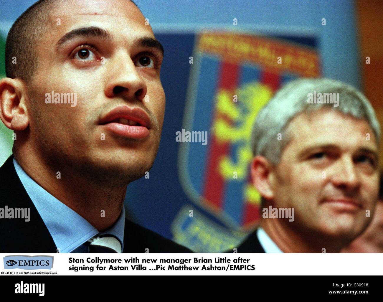 Stan Collymore with new manager Brian Little after signing for Aston ...