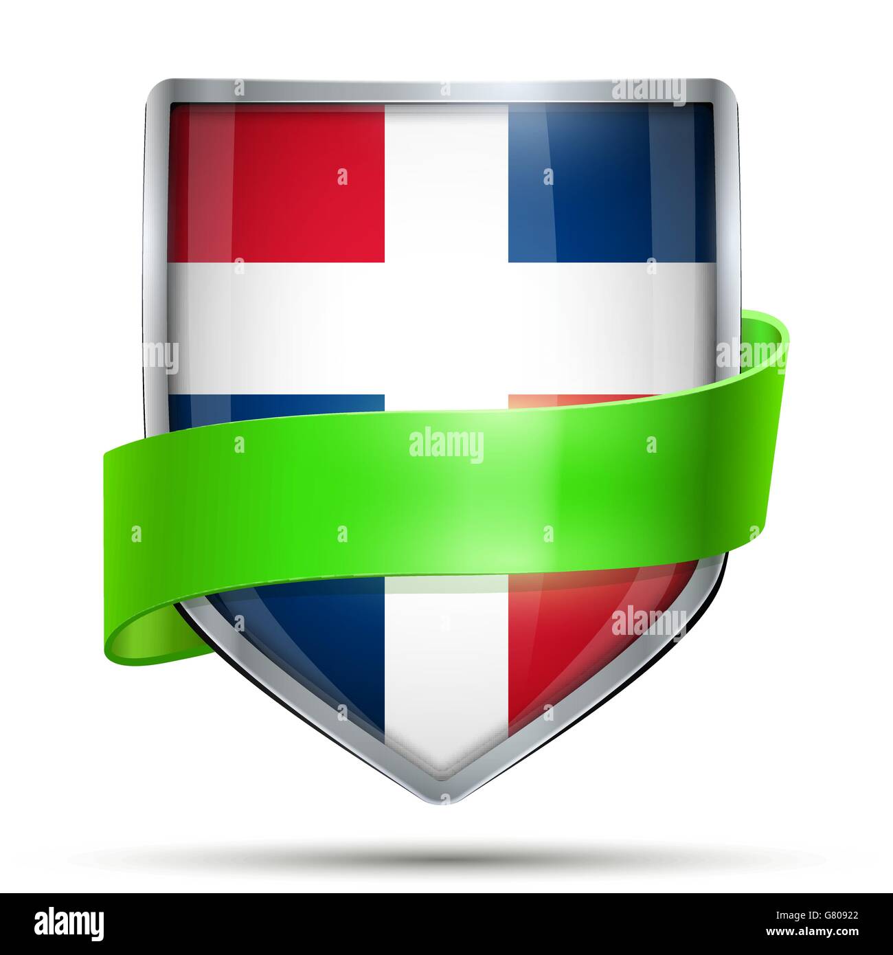 Shield with flag Dominican Republic and ribbon Stock Vector Image & Art ...