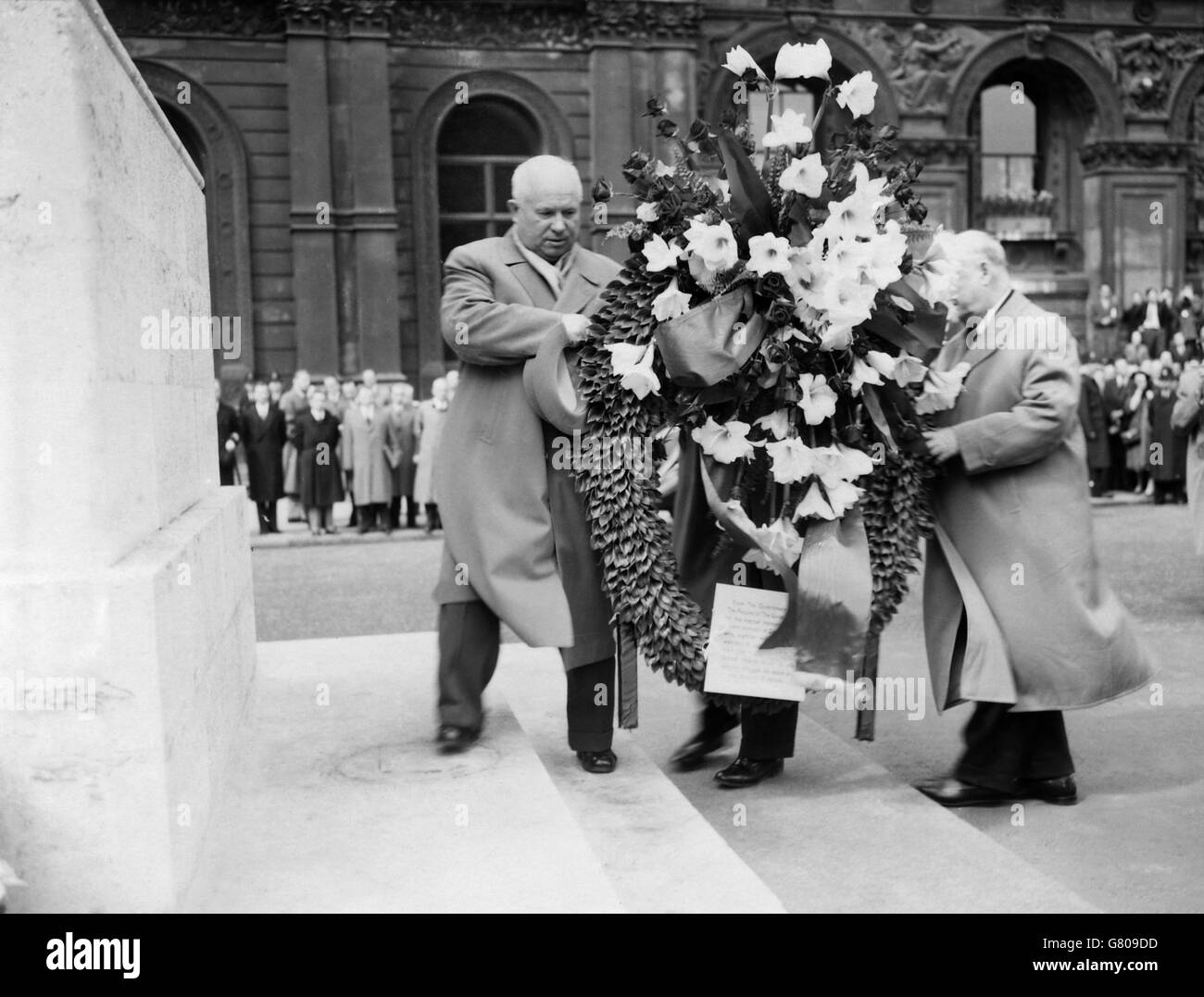 Marshal Nikolai Bulganin (right), chairman of the Council of Ministers ...