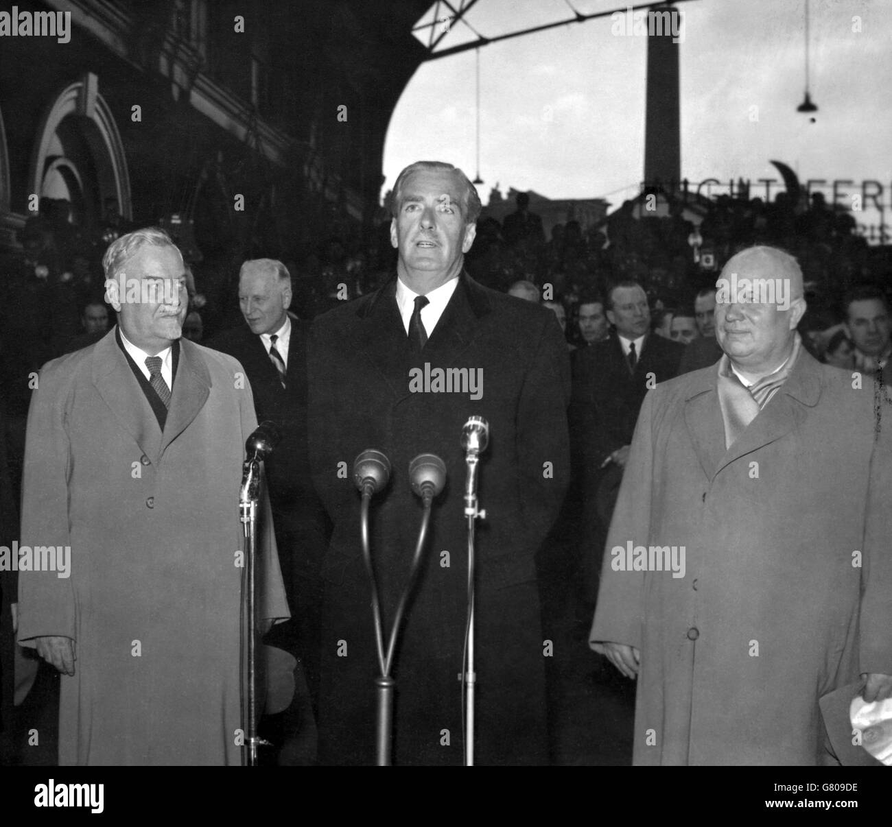 Politics - Soviet leaders Marshal Nikolai Bulganin and Nikita Krushchev ...