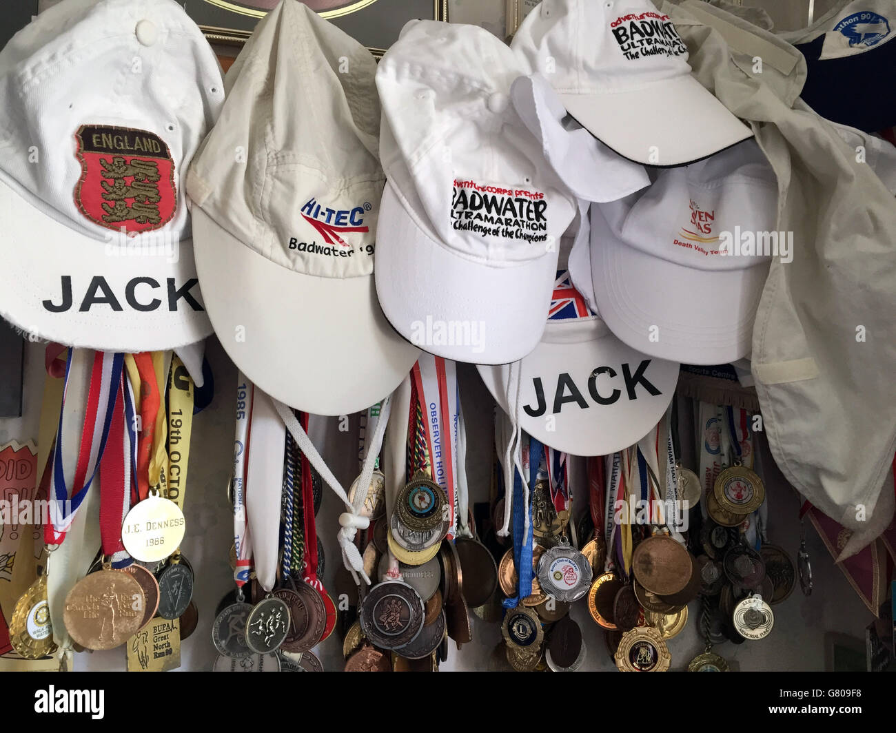 Medals and caps belonging to jack denness hi-res stock photography and ...
