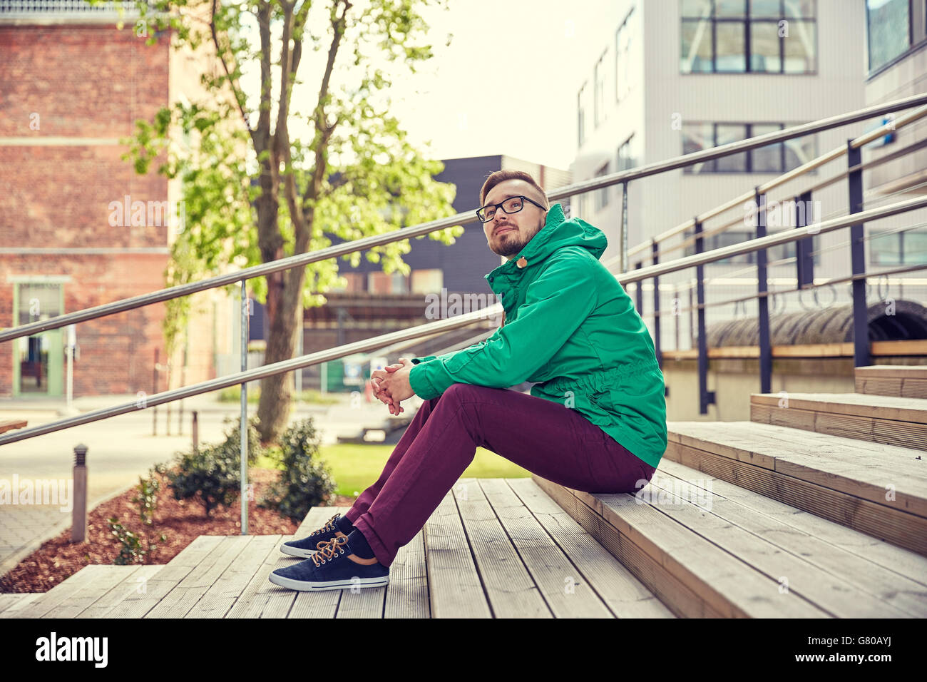 Man resting steps stairs hi-res stock photography and images - Alamy