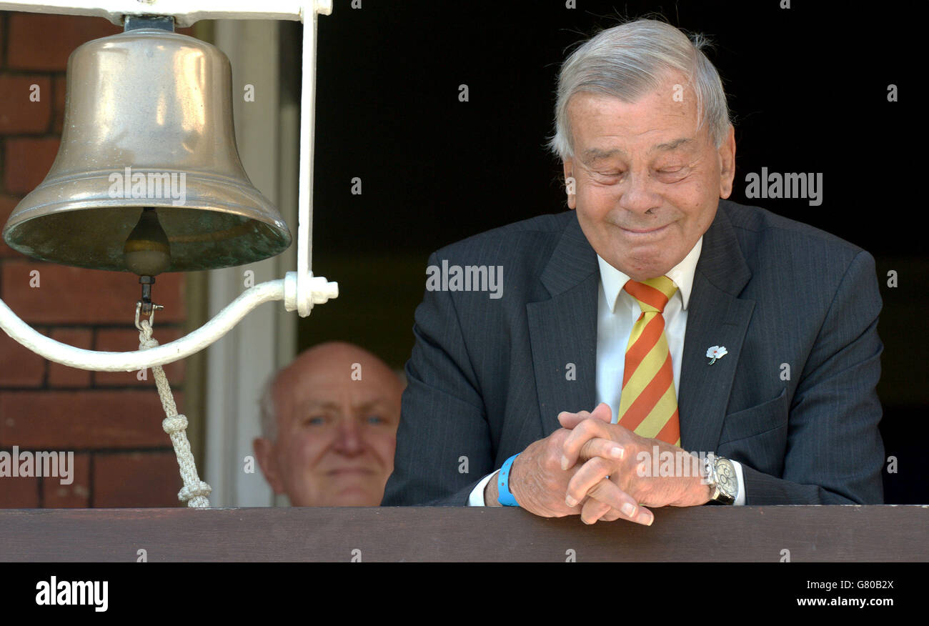 Dickie Bird shows emotion before ringing the five minute bell during ...