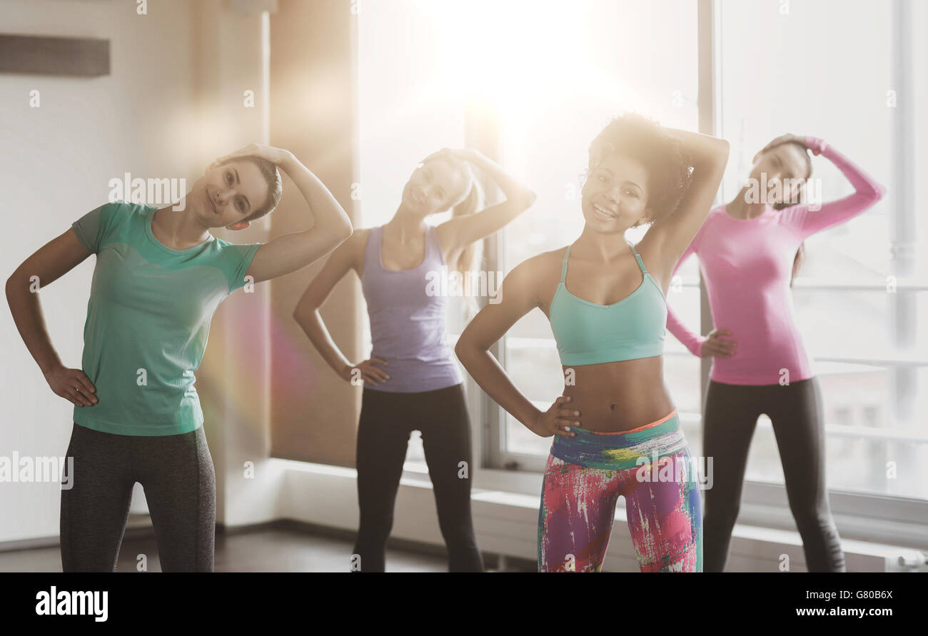 group of happy women working out in gym Stock Photo - Alamy
