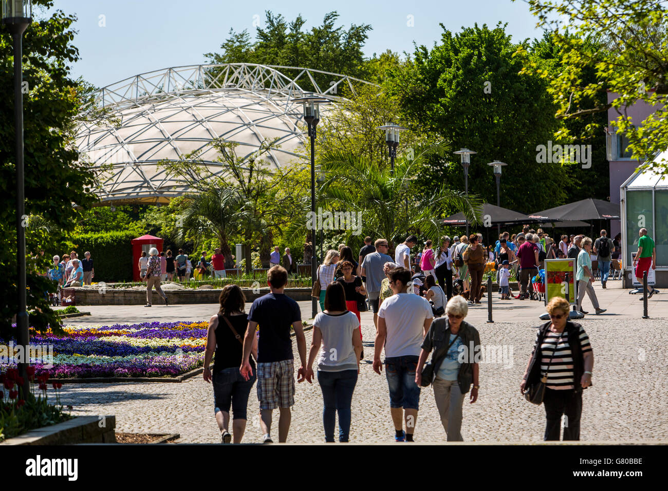 The Grugapark in Essen, Germany, a municipal park in the city center ...