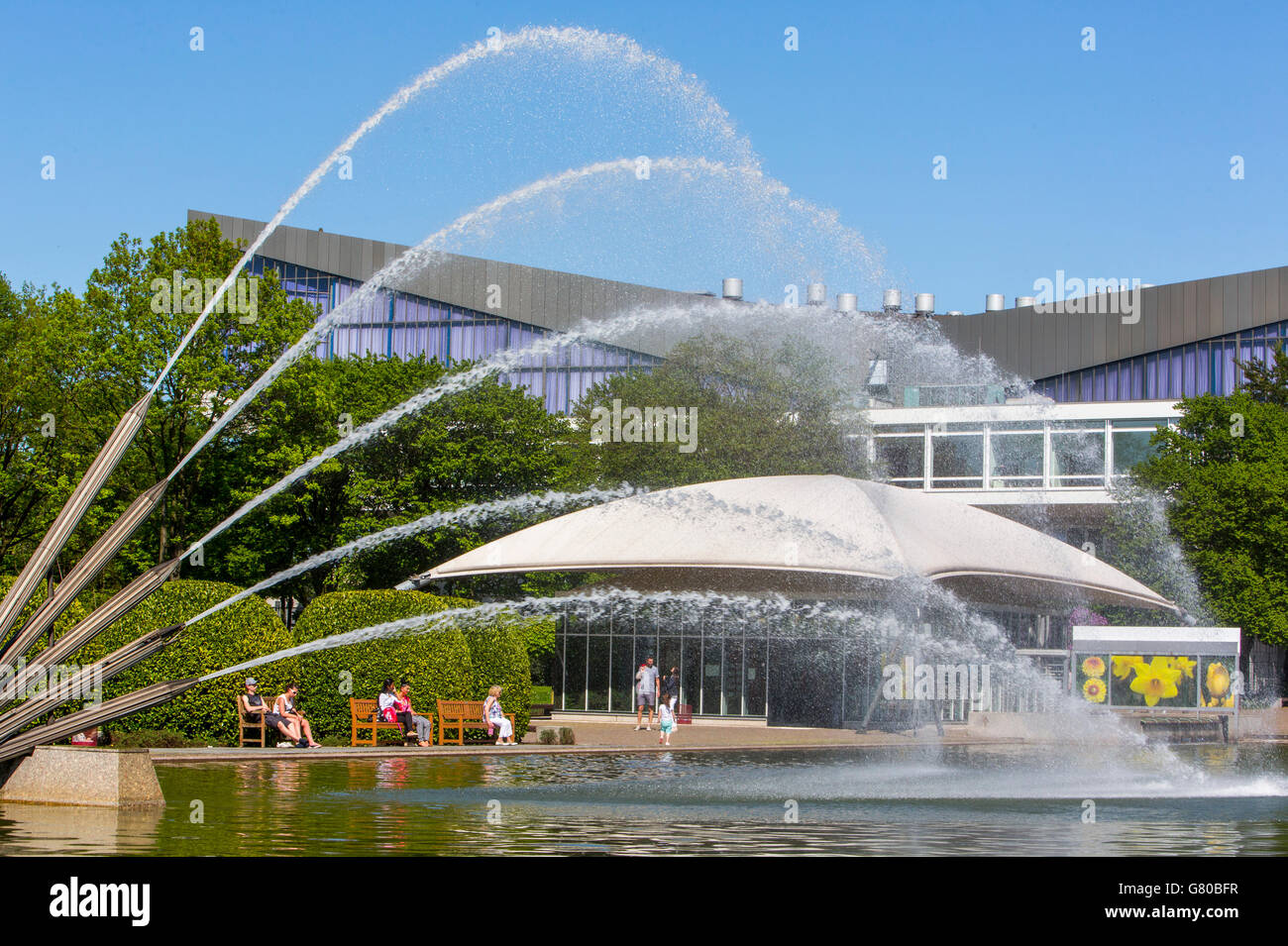 The Grugapark in Essen, Germany, a municipal park in the city center ...