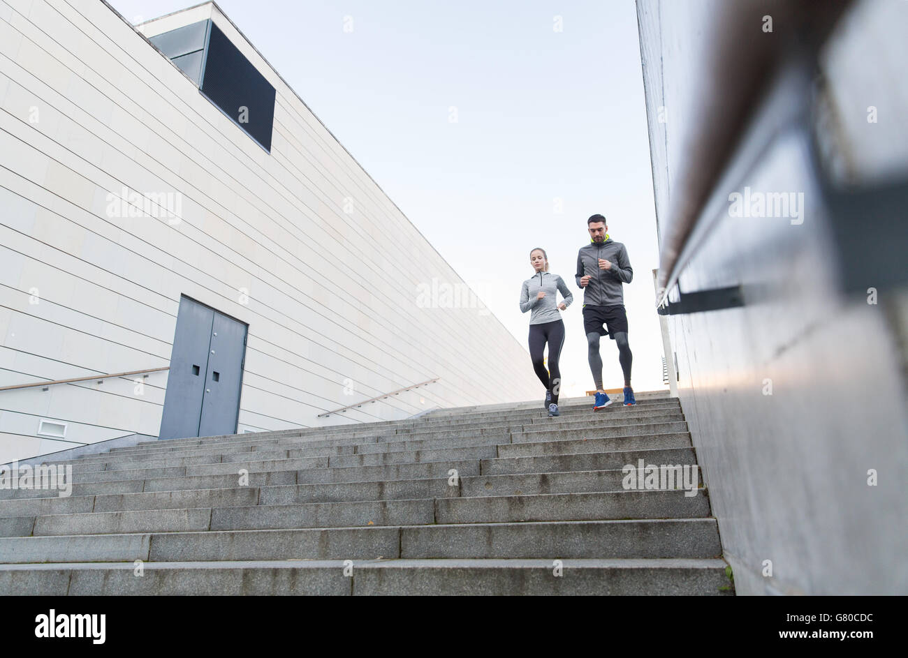 Athlete running up down stairs hi-res stock photography and images - Alamy