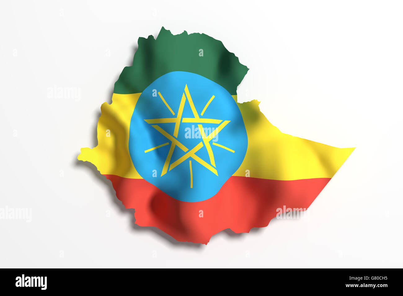 3d rendering of Ethiopia map and flag Stock Photo - Alamy
