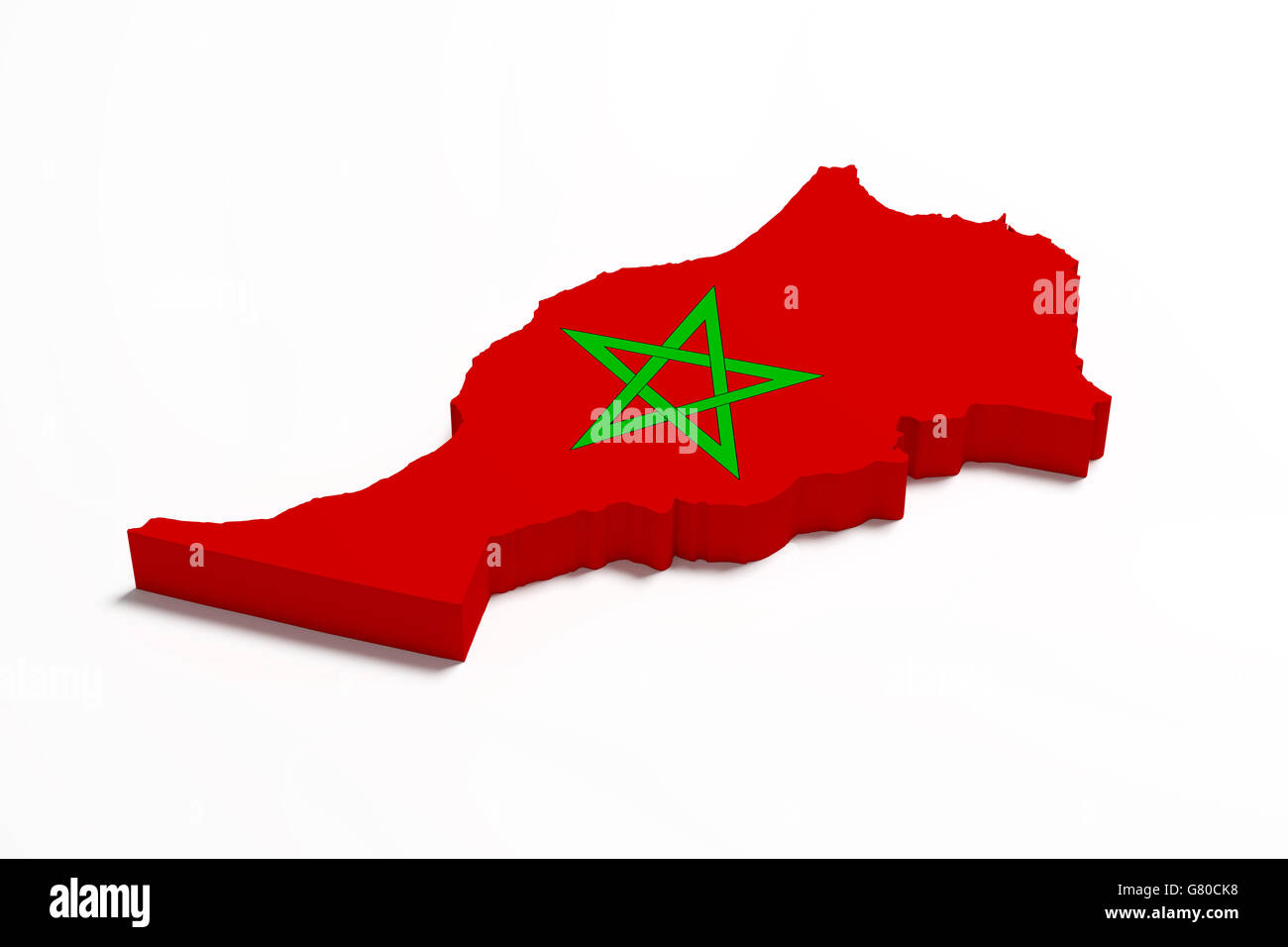 3d rendering of Morocco map and flag Stock Photo - Alamy