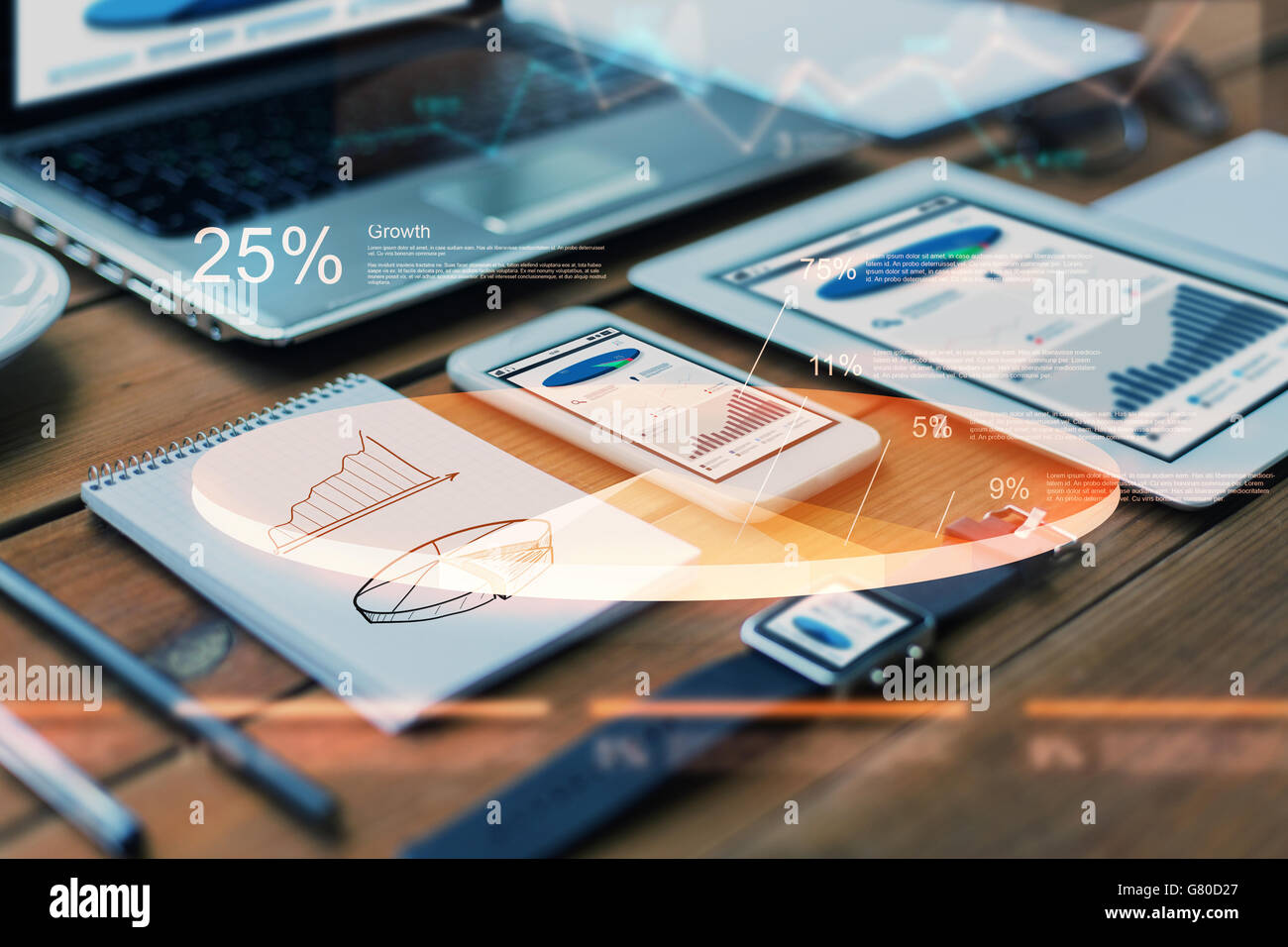 close up of on laptop, tablet pc and smartphone Stock Photo - Alamy