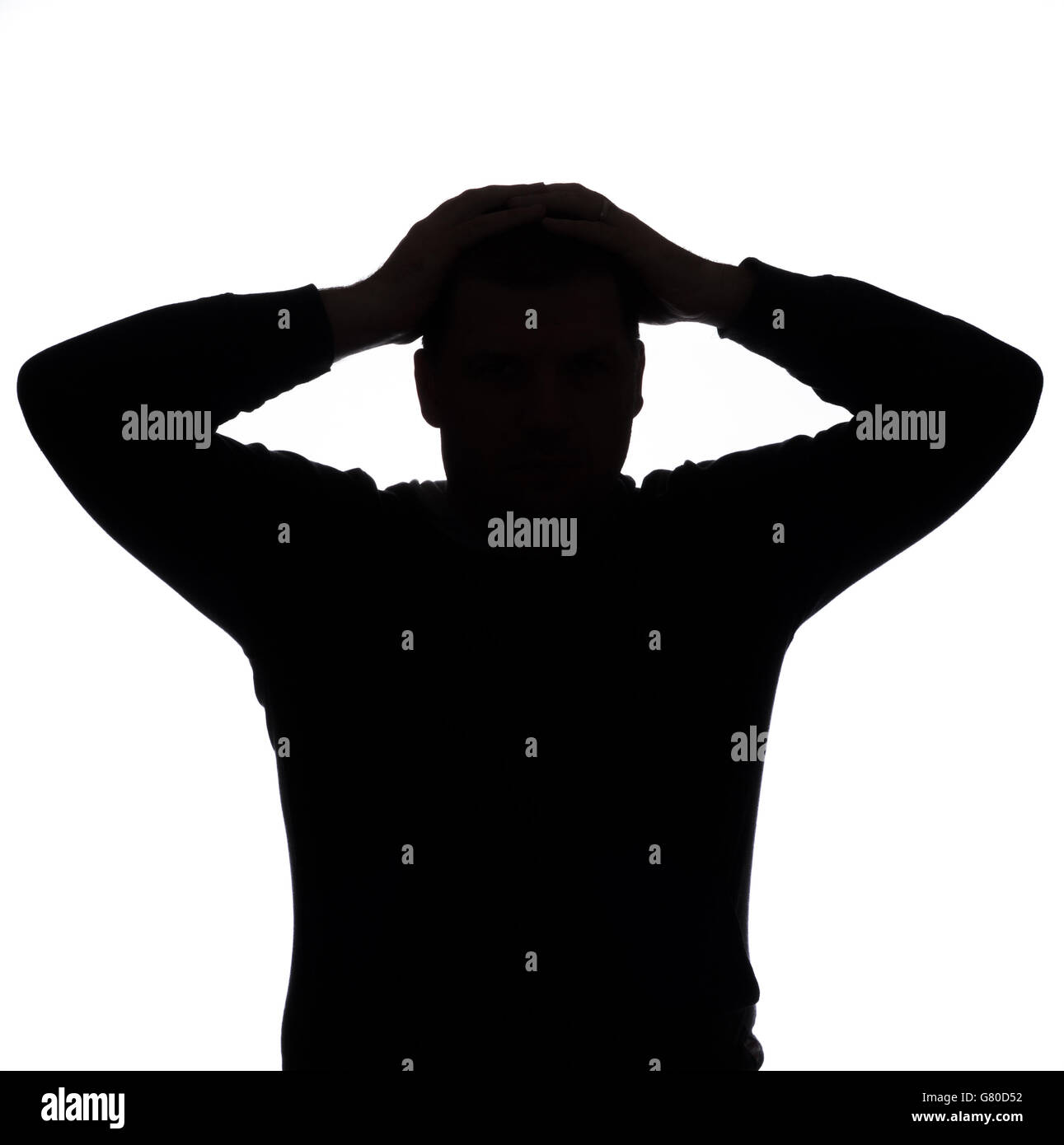 Man portrait silhouette isolated on white Stock Photo - Alamy