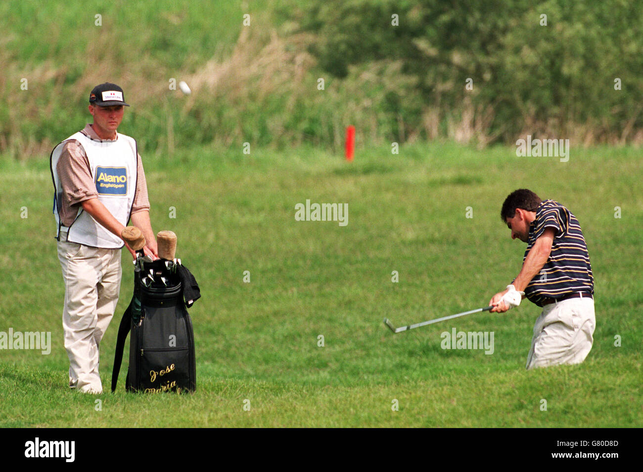 Golf: The Alamo English Open. Jose Maria Olazabal plays out of the ...