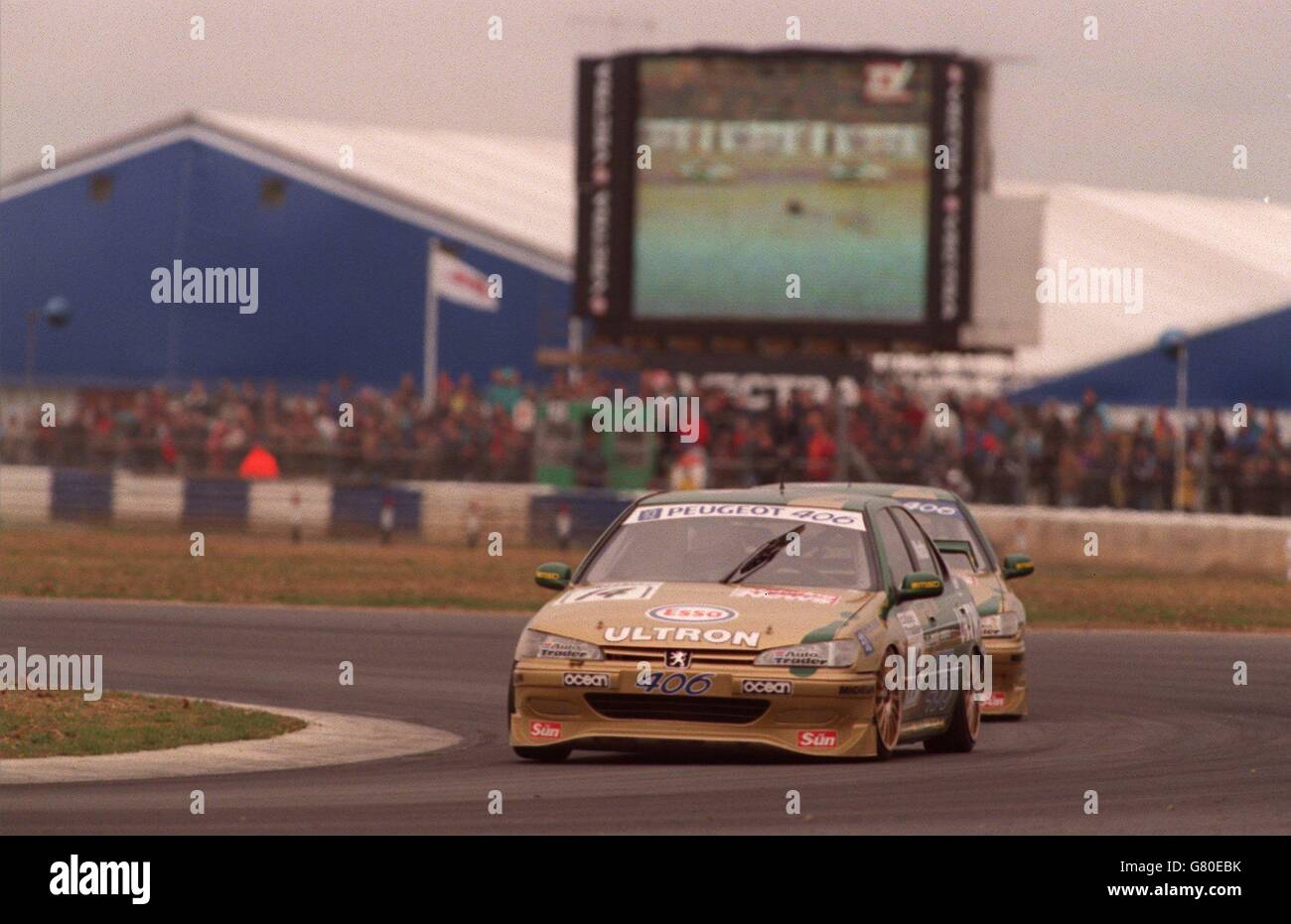 Motor Racing - BTCC Silverstone. Patrick Watts leads team mate Tim ...