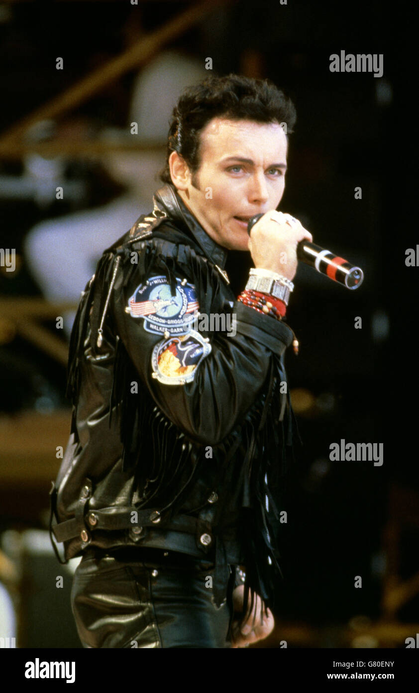 Live Aid Concert - Wembley Stadium. Adam Ant performing Stock Photo - Alamy