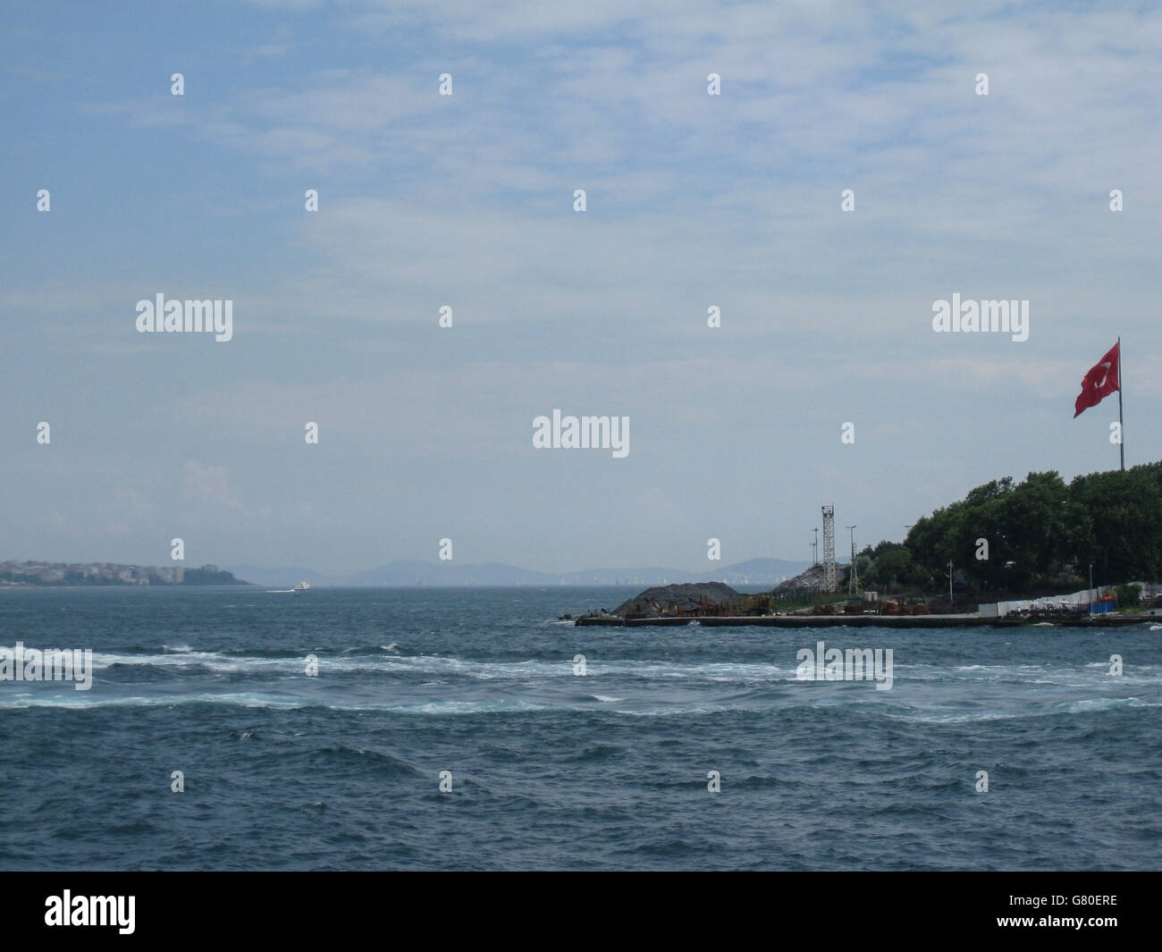 Bosphorus Istanbul Turkish Flag Stock Photo - Alamy