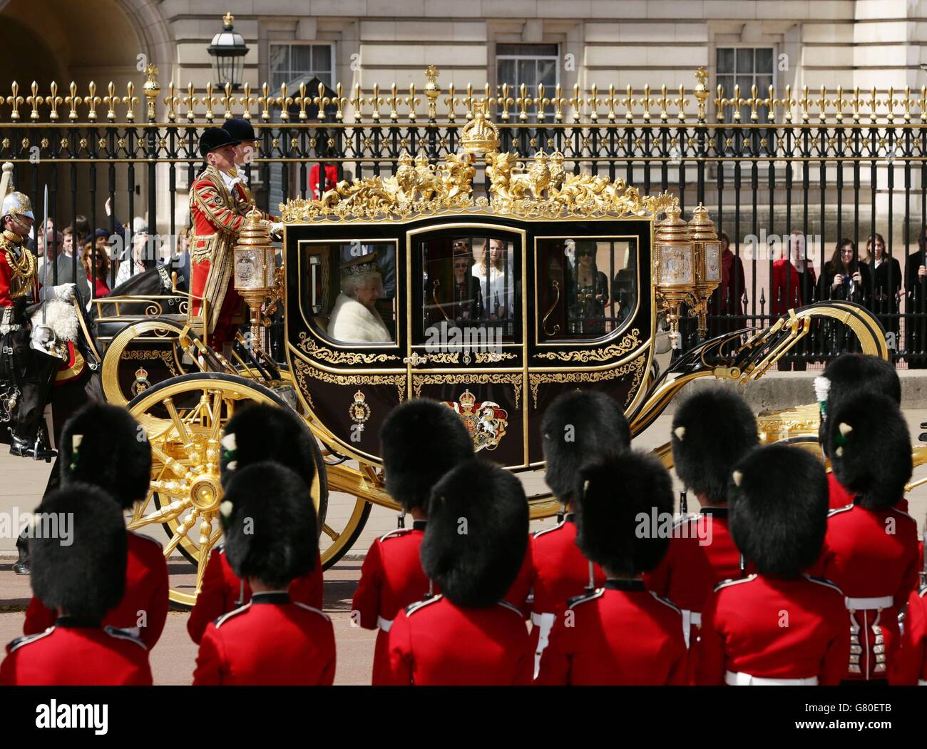 The royal procession makes its way along the mall hi-res stock ...