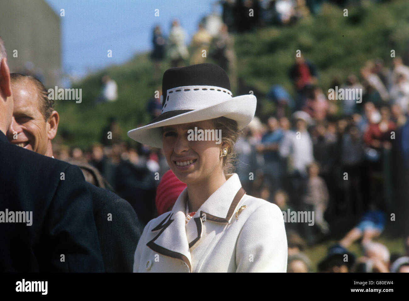 Princess Anne smiling during the royal visit to the Isle of Man Stock ...