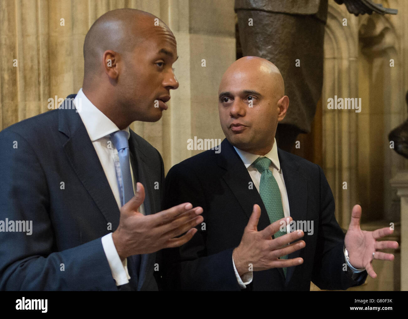 Labour MP Chuka Umunna (left) and Conservative MP Sajid Javid arrive in ...
