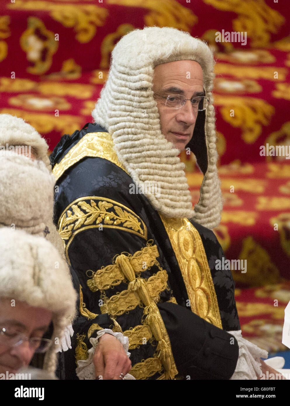 Lord Leveson in the House of Lords during the State Opening of ...