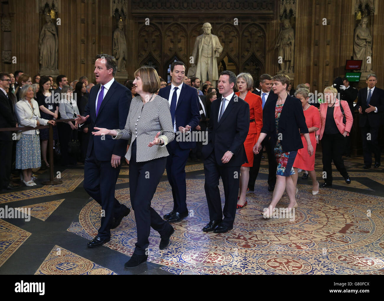 Members parliament process through central lobby hi-res stock ...