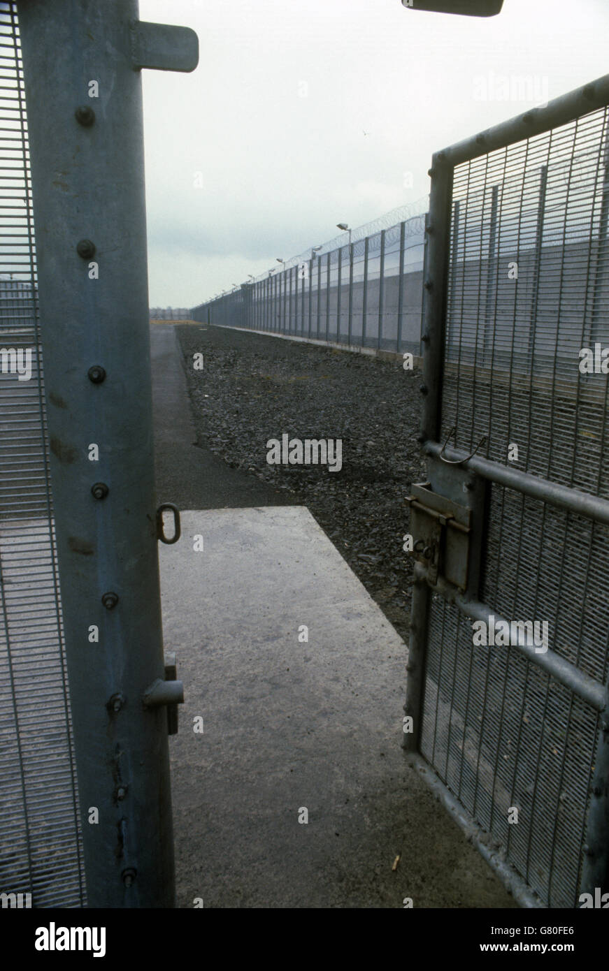 Barriers at the Maze Prison (formerly Long Kesh), near Belfast ...