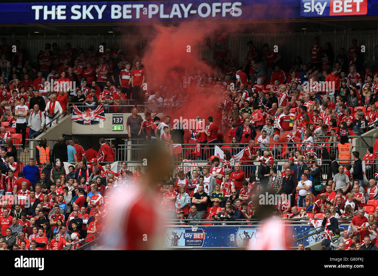 Football general view fans flare smoke hi-res stock photography and ...