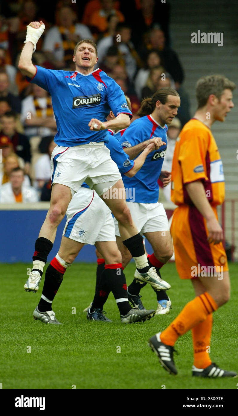 Rangers gregory vignal celebrates his second goal hi-res stock ...