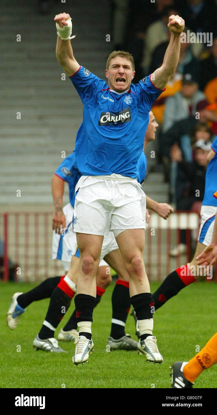 Rangers gregory vignal celebrates his second goal hi-res stock ...