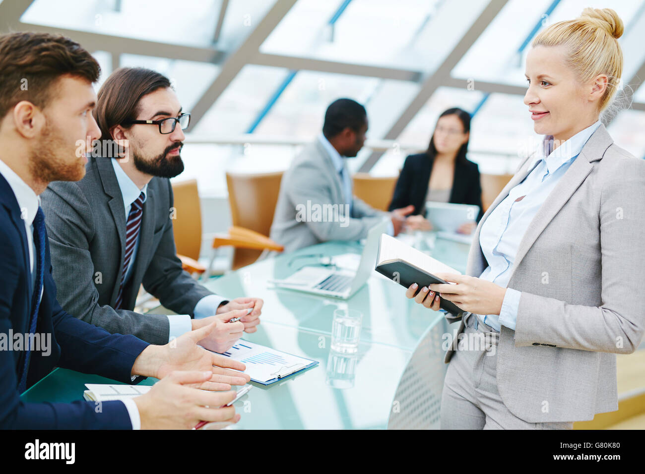 Female CEO at meeting Stock Photo - Alamy