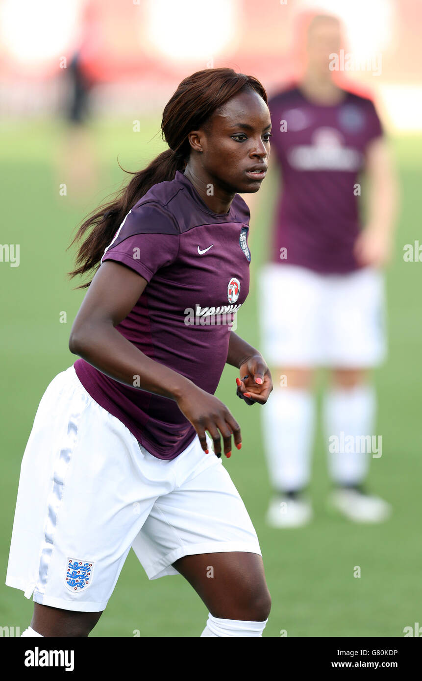 England's Eniola Aluko warms up prior to the Women's International ...