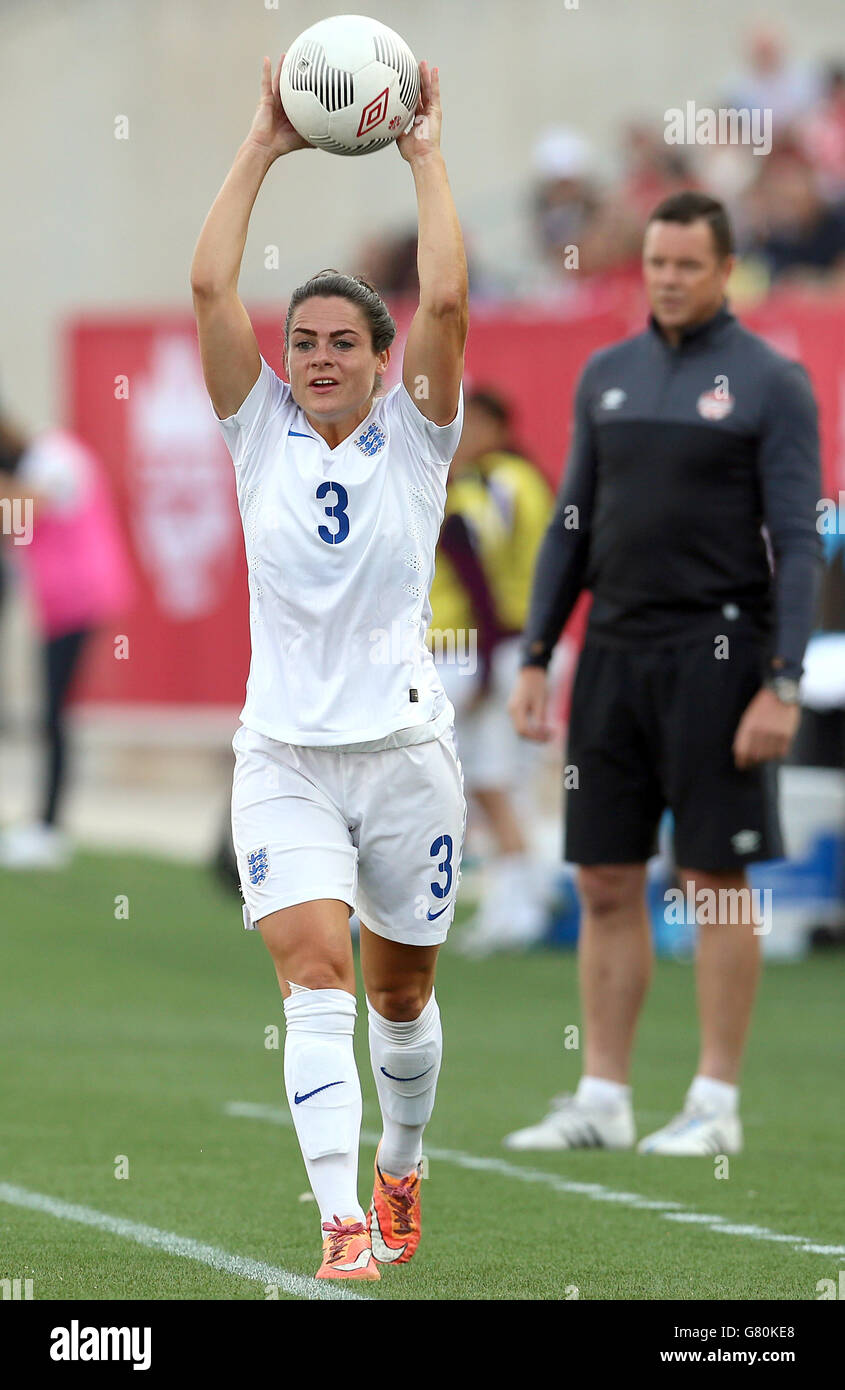 England's Claire Rafferty throws the ball in during the Women's ...