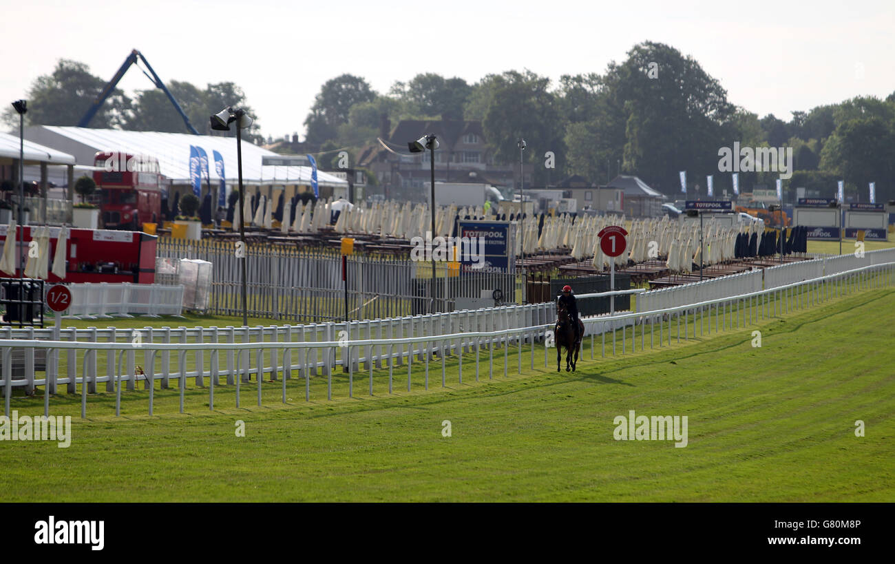 Jack Naylor trained by Jessica Harrington is exercised on the course ...