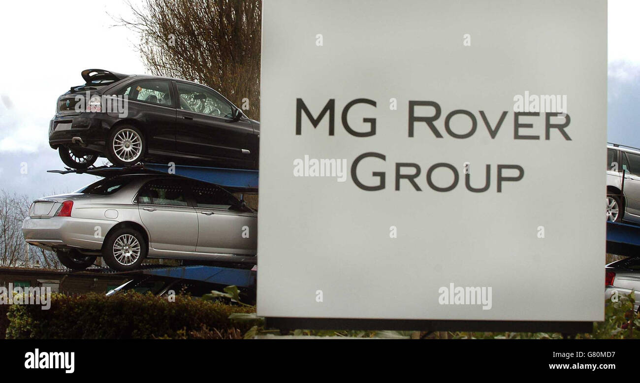MG Rover cars leave the Longbridge plant. Car giant MG Rover today ...